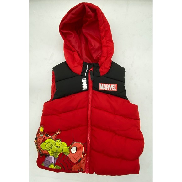 Marvel | Jackets & Coats | Kids Marvel Avengers Puffer Vest Hooded Red ...
